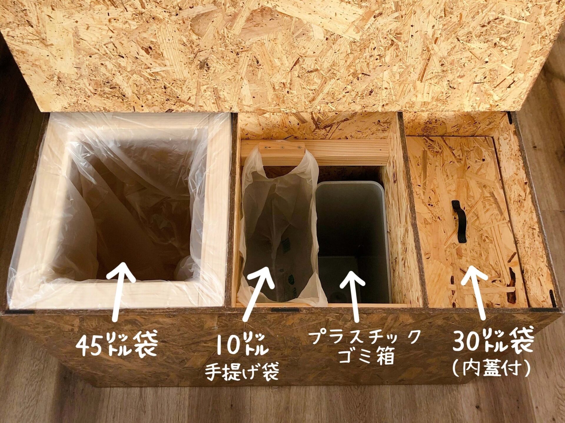 【DIY】分別できるゴミ箱の作り方【OSBでおしゃれに】 | アサイ工房